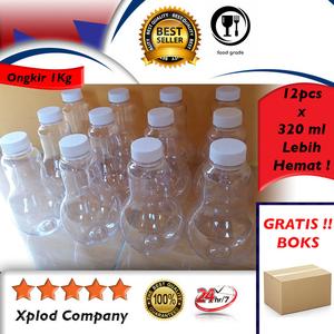 Jual 12 PCS BOTOL PLASTIK BOHLAM KEMASAN UNIK BENTUK LAMPU BOTOL ...