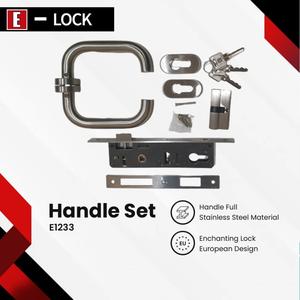Jual Kunci Pintu Alumunium ELOCK /Mortise Lock+Lever Handle E1233 Best ...