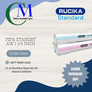Jual Pipa PVC Rucika Standart AW 1 14 - Panjang 1 mtr Isi Paket 4 Limited - Jakarta Barat ...