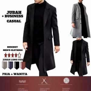 Jual jaket pria blazer long coat bahan katun/jaket jubah terbaru ...