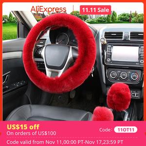 Jual Penutup Roda Kemudi Mobil Bulu Kelinci Buatan Penutup Shift Rem ...