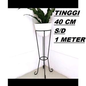 Jual ready TINGGI 1 METER/POT BUNGA BESI/STANDING PLANTER DIAMETER 20CM ...