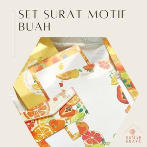 Jual RUMAH KRAVE - Set Surat Motif Buah Kertas dan Amplop Letter ...