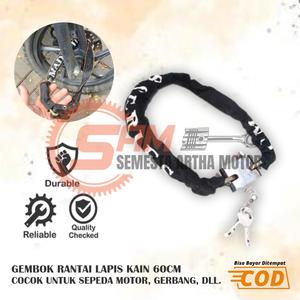 Jual Gembok Rantai Lapis Kain Tebal Panjang 60cm Kunci Sepeda Motor ...