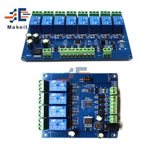 Jual DC 7-24V Modbus Rtu7 4 Way 8 Way Relay Module Switch Input Output RS485/TTL Interface ...
