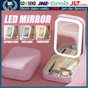 Jual Tas Makeup Lampu LED Rias Cermin Rias Mini Lipat Portable Dengan ...