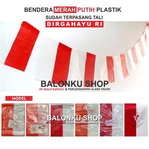 Jual Bendera Merah Putih Plastik Plus Tali - B + Tali - Kota Tangerang ...