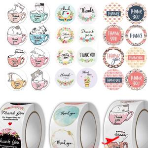 Jual STICKER THANK YOU 1 ROLL 500PCS STIKER LABEL MAKANAN TULISAN SEGEL ...