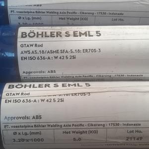 Jual KAWAT LAS TIG BOHLER S EML 5 ER70S-3 Size.3.2X1000mm Best ...