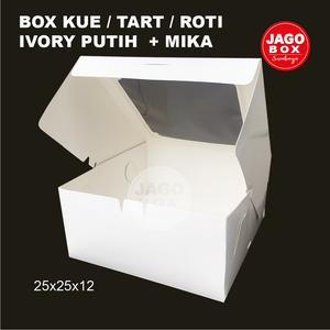 Jual Box Kotak Dos Kue / Roti / Tart Ivory Hijau / Kraft 25 x 25 x 12cm ...