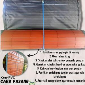 Jual Krey Tirai Bahan Kayu PVC Outdoor Ukuran 280cm×300cm - Hijau putih ...
