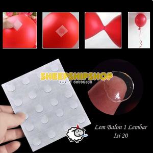 Jual [ Isi 20 ] LEM BALON LEMBARAN isi 20 Balloon Glue Dot / Perekat ke ...