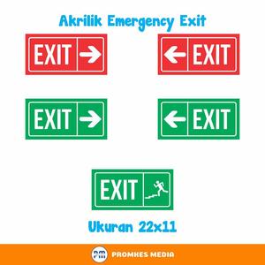 Jual Akrilik Emergency Exit, Exit Sign, Gawat Darurat, Petunjuk Arah ...