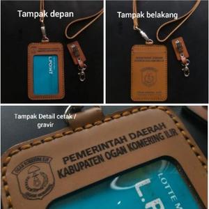 Jual Name Tag Costum Nama Logo Perusahaan Name Tag Kulit CustomId - Coklat - Kab. Garut ...