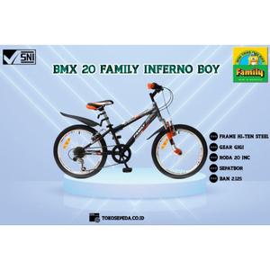 Jual SEPEDA ANAK BMX 20 FAMILY INFERNO BOY OPERAN 7 SPEED SHOCKBREAKER FORK MURAH BARU SNI ...