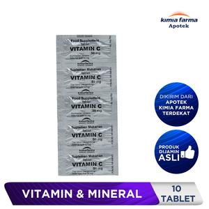 Jual VITAMIN C 50 MG STRIP 10 TABLET KIMIA FARMA / VITAMIN C / KIMIA ...