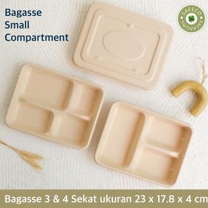 Jual Bagasse Safeco Bento Lunch Box Dus Box Catering Katering 3 4 Sekat Small Kotak Tempat Makan ...