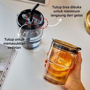 Jual botol minum tumblr kaca aesthetic / gelas beling aesthetic - Kab ...