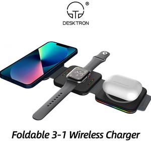 Jual Baru DESKTRON 3 In 1 Wireless Charger 15W Fast Charge Magnetic ...