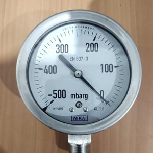 Jual Pressure gauge wika 4 inch full SS range -500-0 mbarg Best - Kota ...