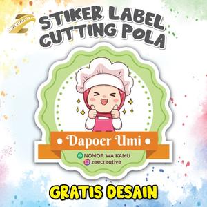 Jual Stiker Label Kemasan Cutting Pola Gratis Desain / Stiker Logo ...