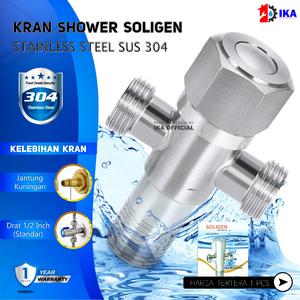 Jual Stop Kran Kloset 2 Cabang Double Stainless Jet Shower Soligen ...