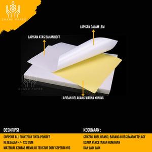 Jual Promo Kertas Sticker Hvs A4 Isi 100 Lembar / Stiker Doff A4 ...