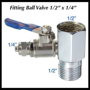 Jual Fitting Ball Valve Kran RO Stainless 1/2" X 1/4" Adaptor Kran ...