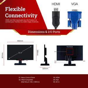 Jual ViewSonic VA2201 H 21.5" Inch -FHD 75Hz HDMI VGA Adaptive Sync ...