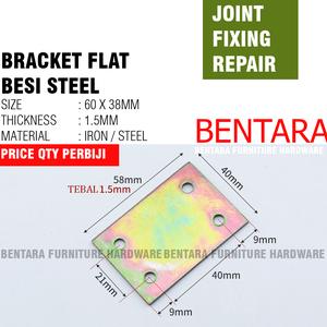 Jual 6 CM PLAT BESI PERSEGI 58X40MM - RATA LURUS BRAKET FLAT REPARASI ...