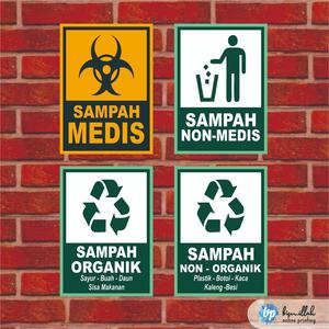 Jual stiker tempat sampah medis,non medis, organik, non organik ...