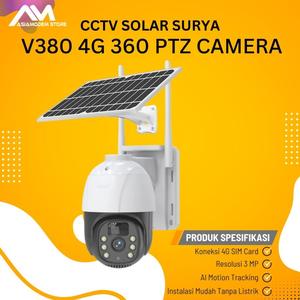 Jual CCTV 4G V380 PRO Pakai Kartu Sim Card Listrik Tenaga Baterai Solar ...