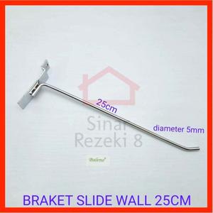 Jual Bracket Slide Wall 25 cm Gantungan List Sliding Rel Penyangga Rak ...