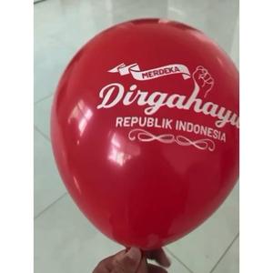 Jual Balon Latex 12 inch HUT RI Merdeka Dirgahayu Indonesia Merah ...