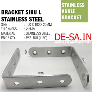 Jual 100 MM Siku Stainless Steel / Zinc Plate Braket Siku Tebal 100 x ...