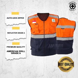 Jual Rompi Safety K3 / Rompi Kerja Pria Warna Orange Kombinasi Biru ...