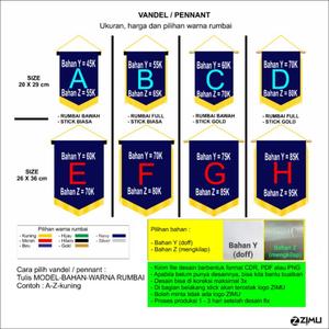 Jual Vandel (model H)/ pennant/ bendera gantung Custom BESAR RUMBAI ...