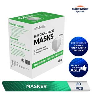 Jual MISS U2 SURGICAL MASK KN95 DUS ISI 20 PCS / MASKER / KIMIA FARMA ...