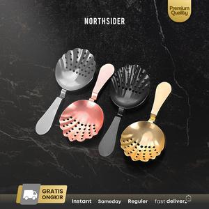 Promo Bar strainer Scalloped Julep Saringan cocktail shaker pemisah es ...