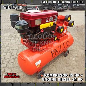 Jual PAZTO Kompresor Angin 15 HP + Engine Diesel 24 pk hp Solar ...