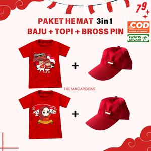 Jual PAKET Kaos + Topi Anak Kemerdekaan 17 Agustus / Acara Pawai Lomba ...