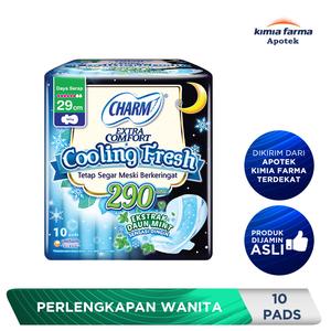 Promo CHARM EXTRA COMFORT COOLING FRESH NIGHT WING 29 CM 10 PADS - Kota ...