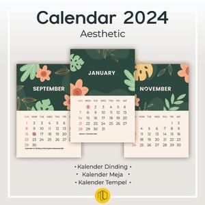 Jual Viral Kalender Dinding Meja Tempel 2024 Aesthetic Motif Daun ...