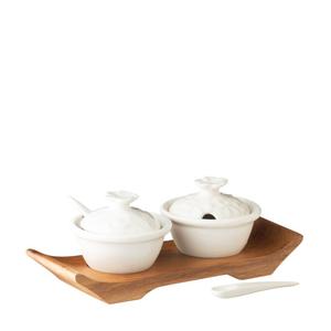 Jual Salt & Pepper Set/Tempat Garam & Merica Jenggala Frangipani Putih ...