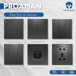 Jual Pro-Aman stop kontak saklar Panel saklar New Model Warna Putih Abu ...