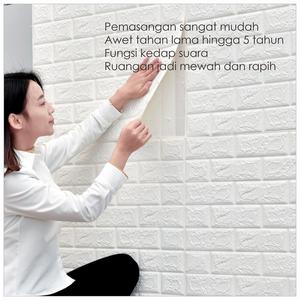 Jual Paket 10 Lembar Wallpaper Dinding Foam 3D Bata Alam Stiker Dinding ...