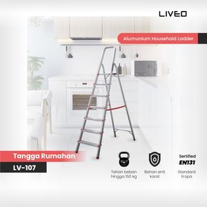 Jual Tangga Rumah Lipat Alumunium Liveo LV-107 / Tangga 7 step ...