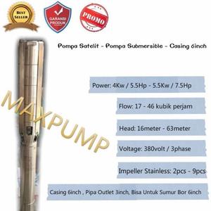 Jual Pompa satelit 5.5hp untuk sumur bor casing pipa 6 inch kipas ...