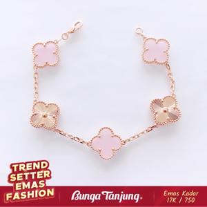 Promo GELANG CLOVER RAINBOW ARSIR PINK - EMAS 17K - BUNGA TANJUNG GOLD ...