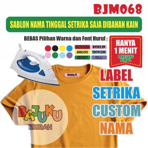 Jual BJM068 Sticker Nama Label Printing Kain / kaos Sablon Setrika Isi ...
